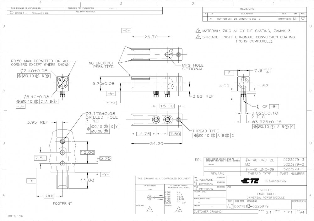 TE Connectivity 5223979-1 technical drawing page
