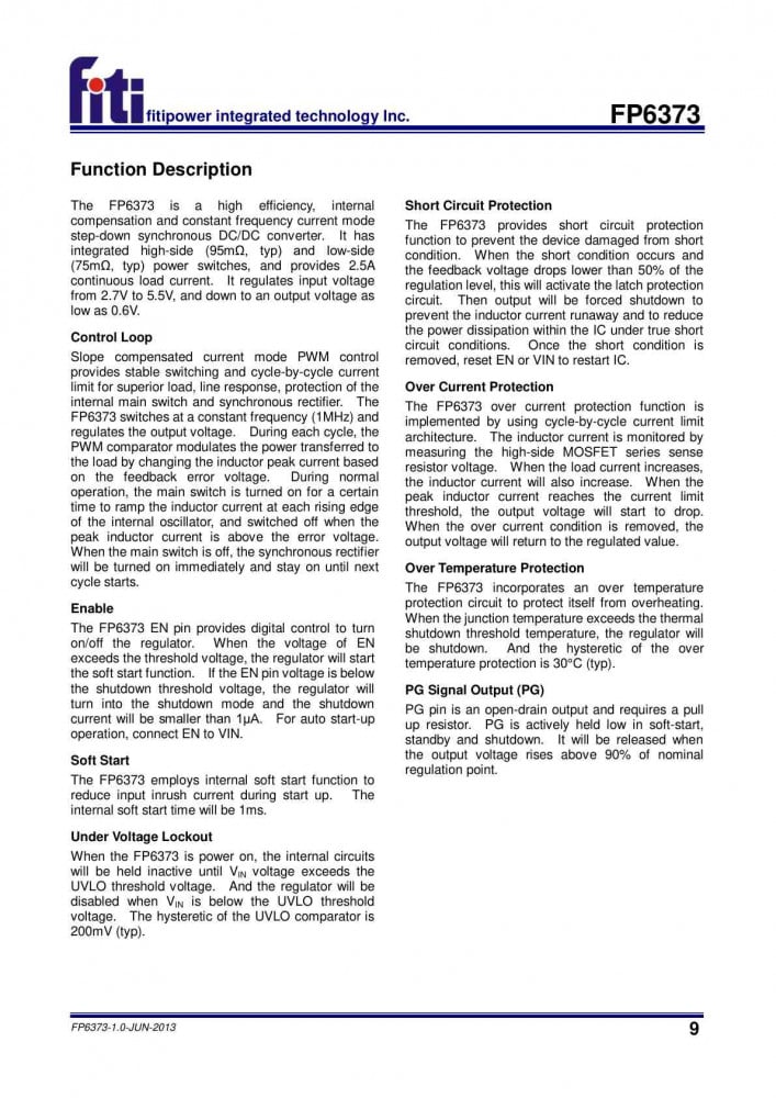 FP6373 datasheet page 9