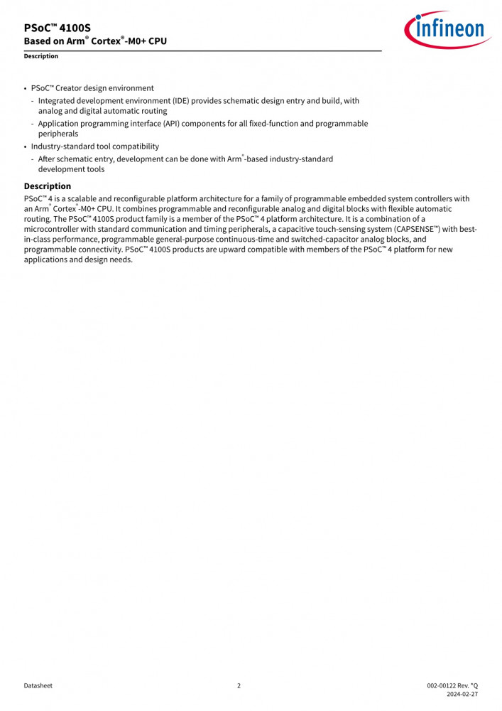 CY8C4125LQI-S423T document page 2