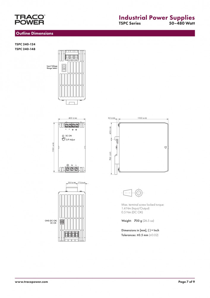 TSPC series datasheet page 7