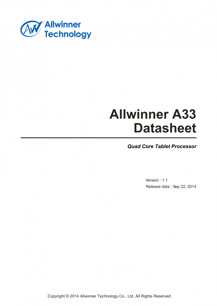 A33 datasheet page 1