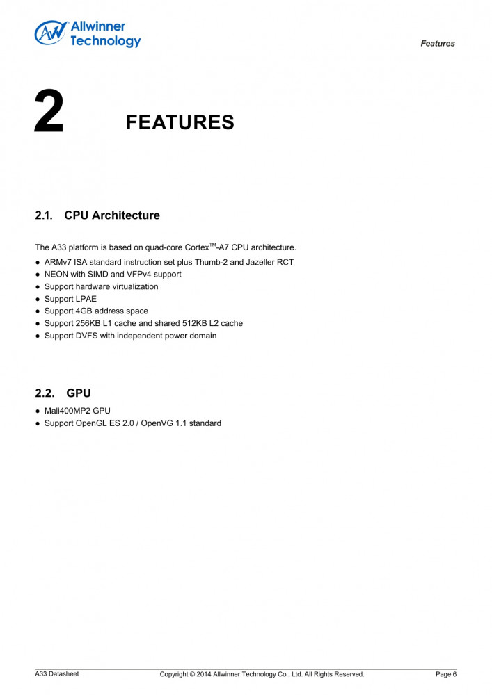 A33 datasheet page 6