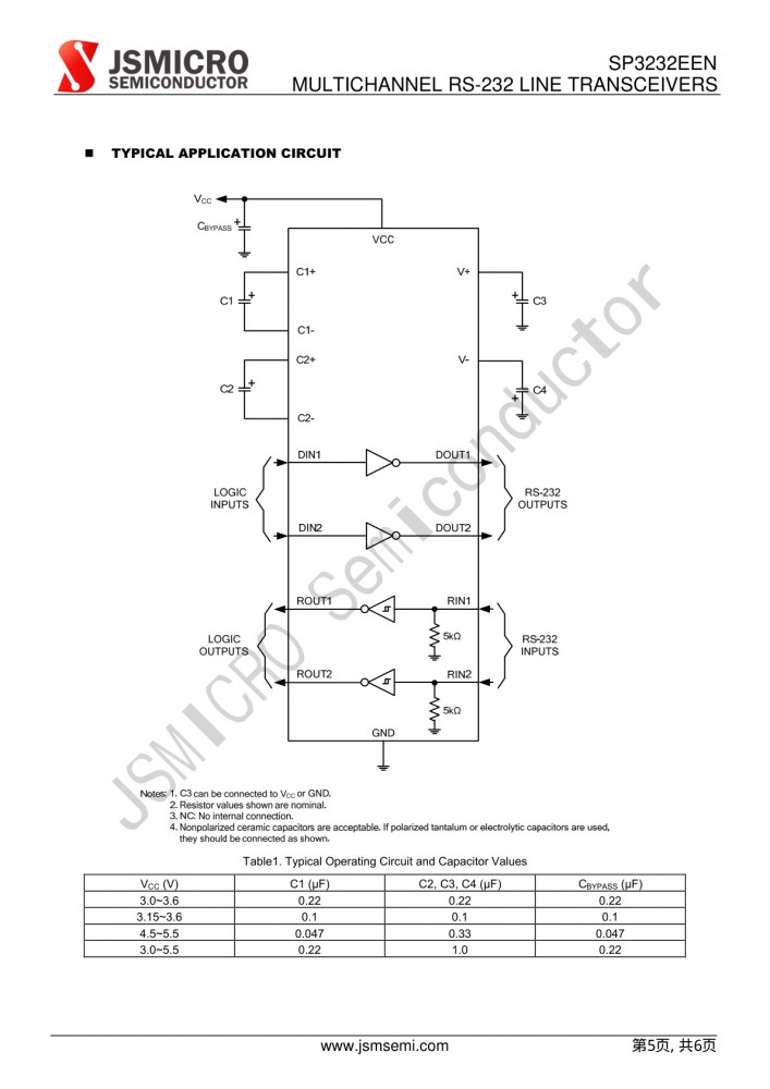 SP3232EEN datasheet page 5