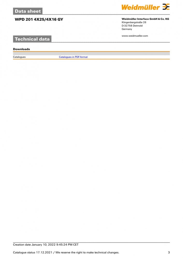 Weidmüller 2731220000 technical document page 3