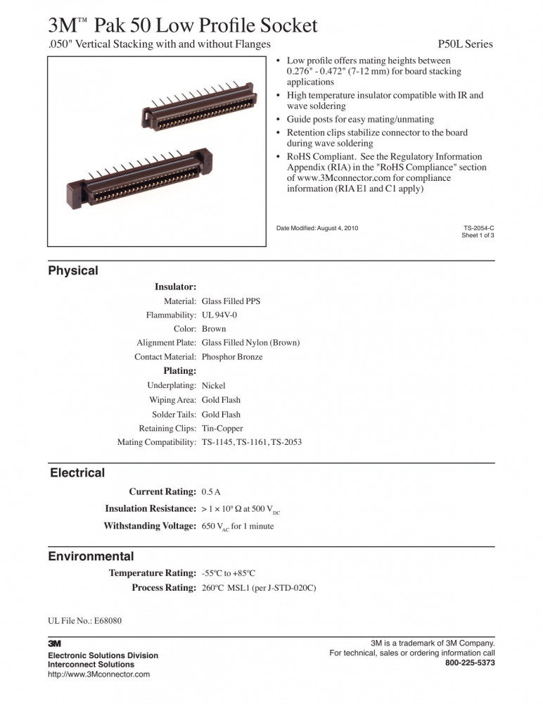 3M TS-2054 technical drawing page 1