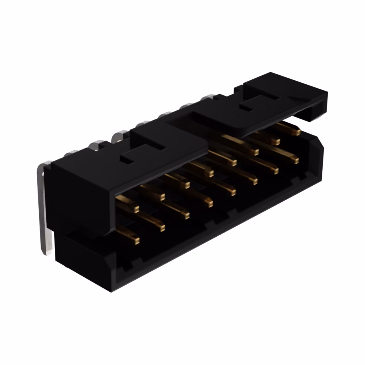 2.00mm Pitch, Milli-Grid PCB Header, Dual Row, Right-Angle, Through Hole, 16 Circuits, 0.76µm Gold (Au) Plating, 2.16mm Tail Length, Dual Side Slots, Dual Friction Locks, Center Polarization, Tape and Reel for sale