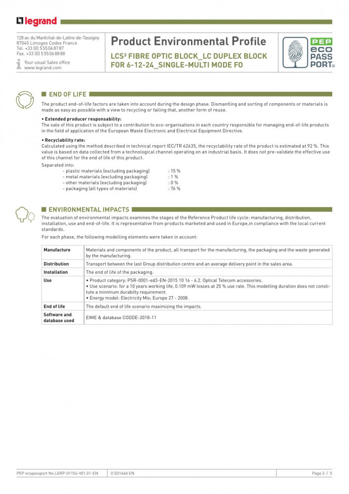 Legrand product document page 3