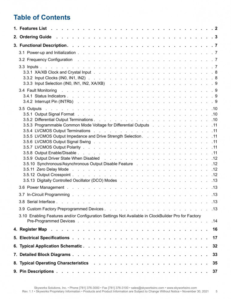 SI5341 Rev D datasheet page 5