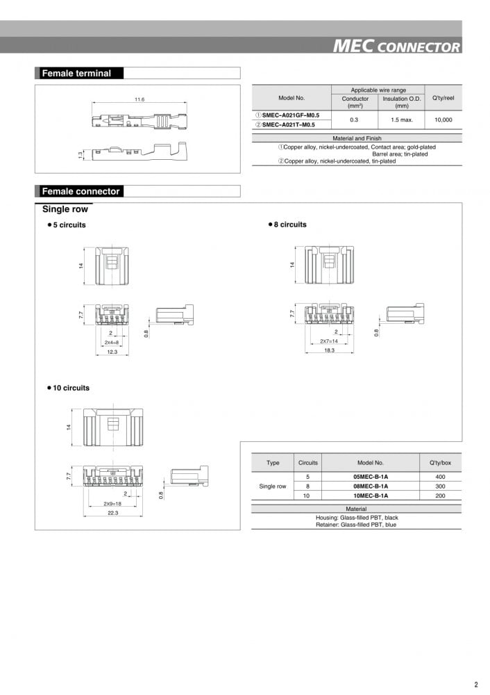 JST MEC connector documentation page 2