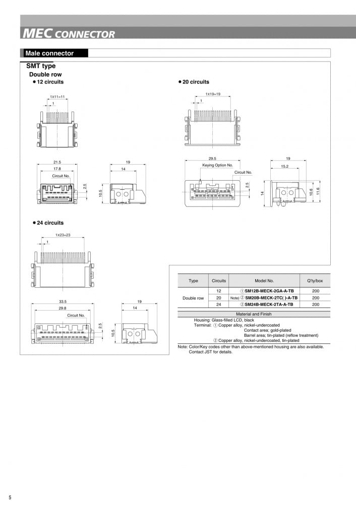 JST MEC connector documentation page 5
