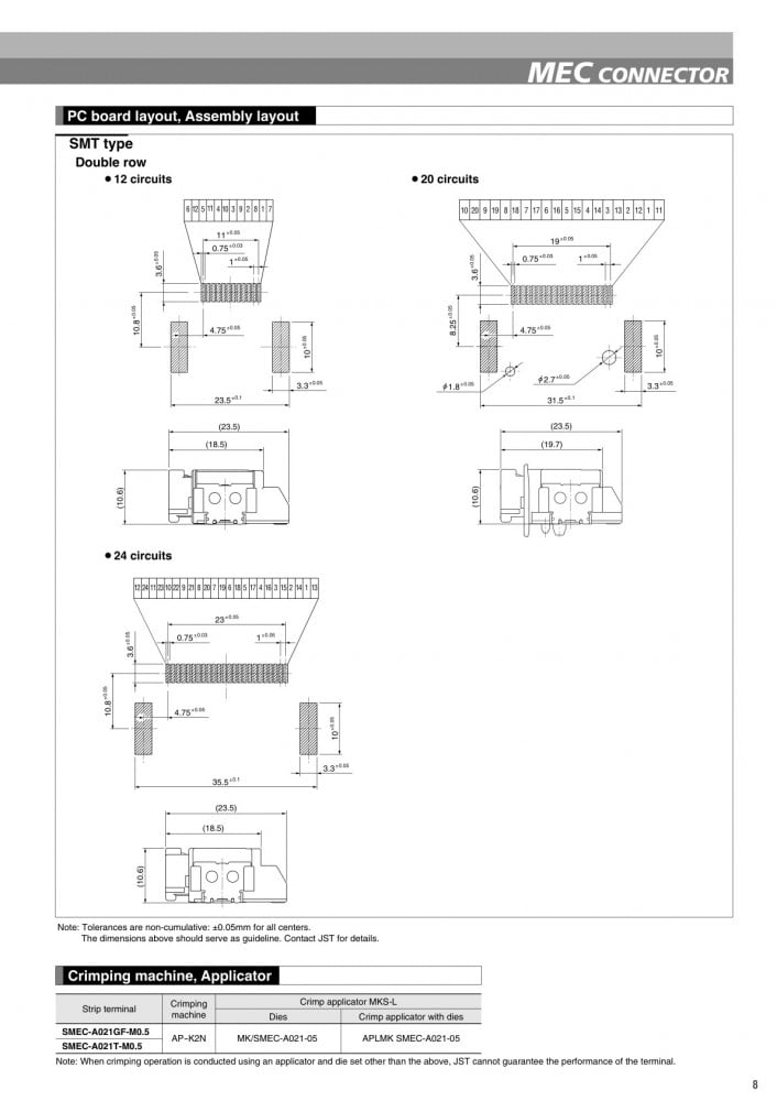 JST MEC connector documentation page 8