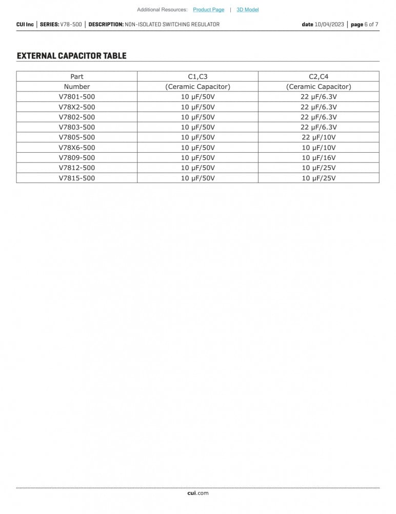 CUI V7809-500 datasheet page 6