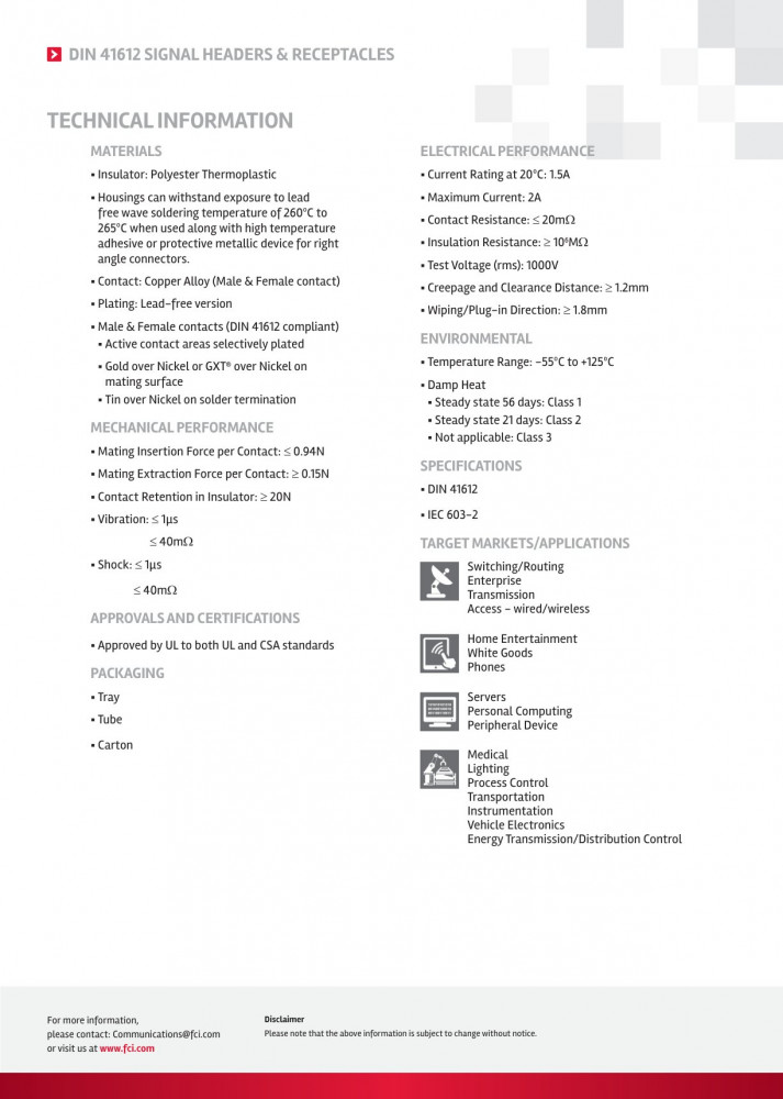 Amphenol DIN 41612 technical document page 2