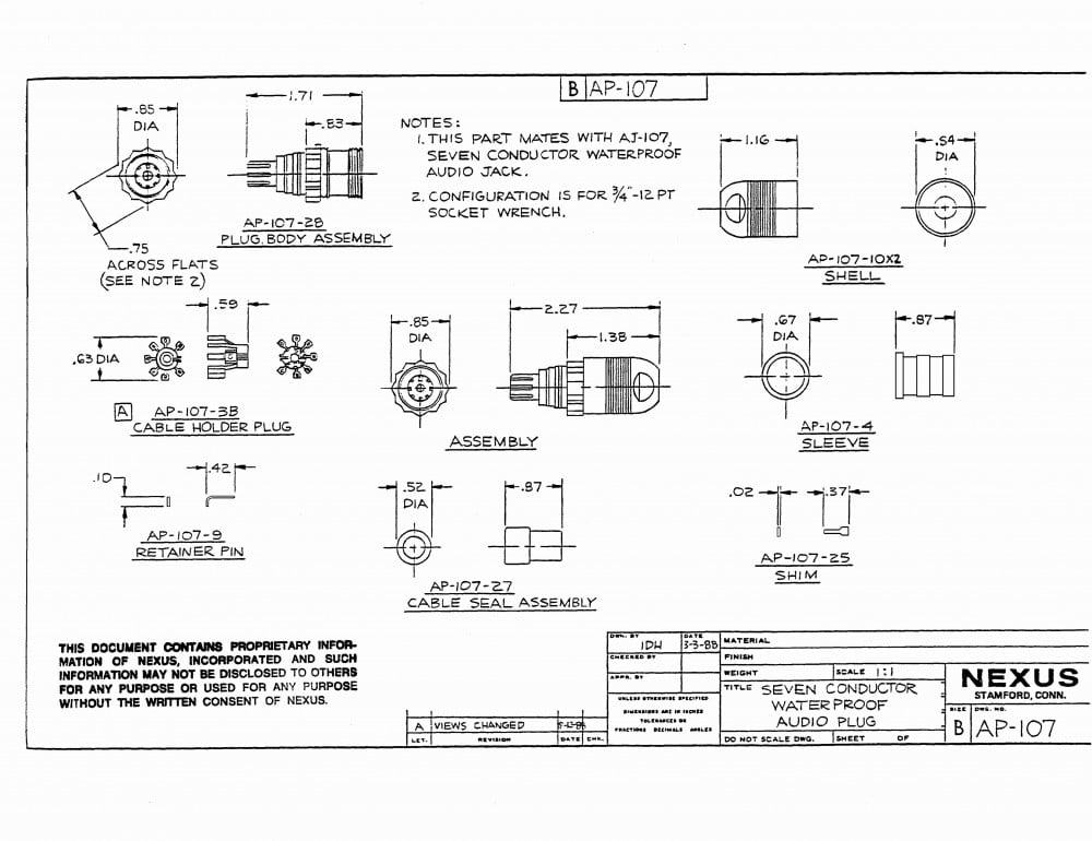 Amphenol AP-107 drawing extract