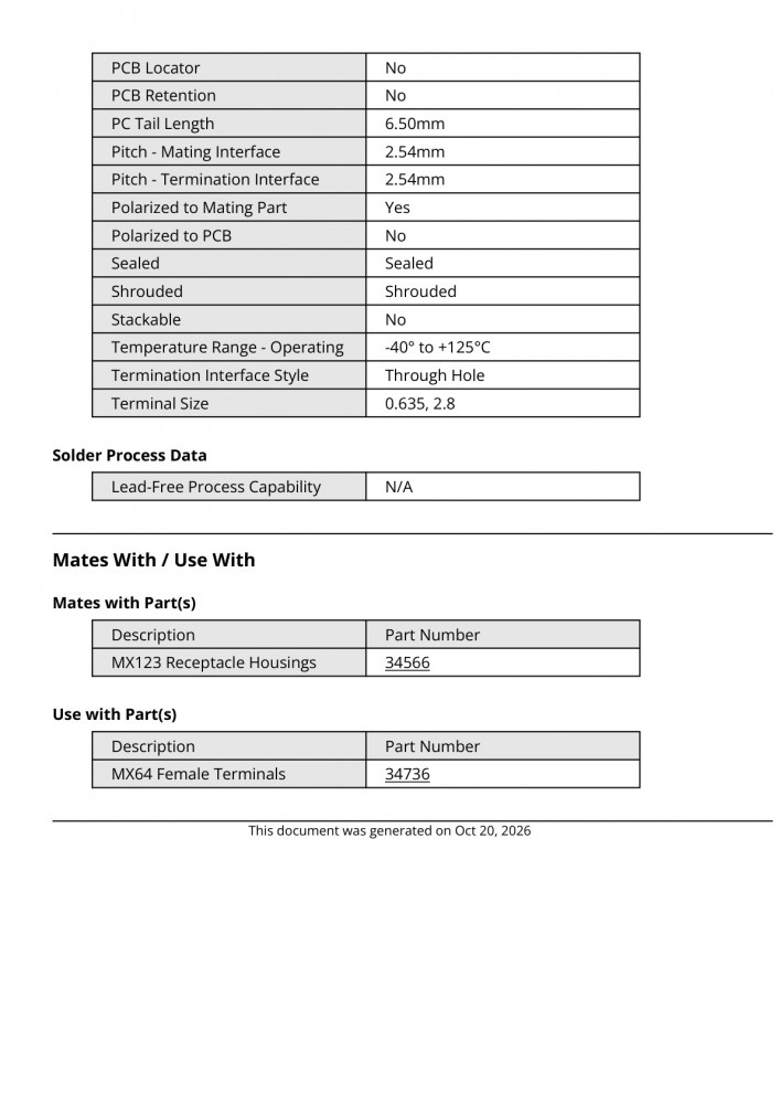 MOLEX 313872033 technical document preview, page 3