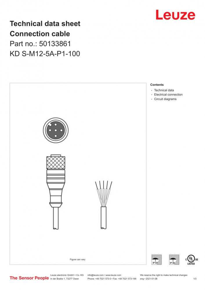 KD S-M12-5A-P1-100 technical document page 1