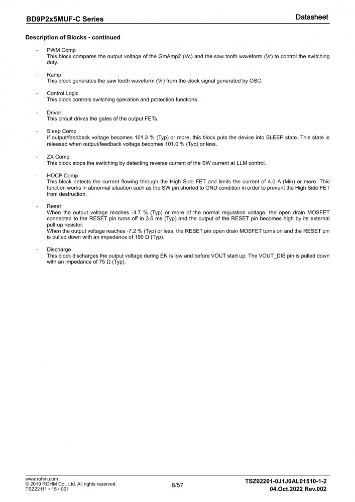 BD9P205MUF-CE2 datasheet page 8