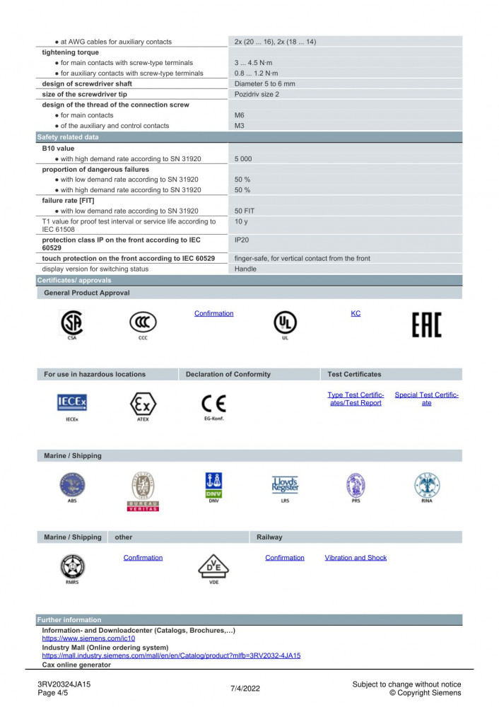 3RV20324JA15 datasheet page 4