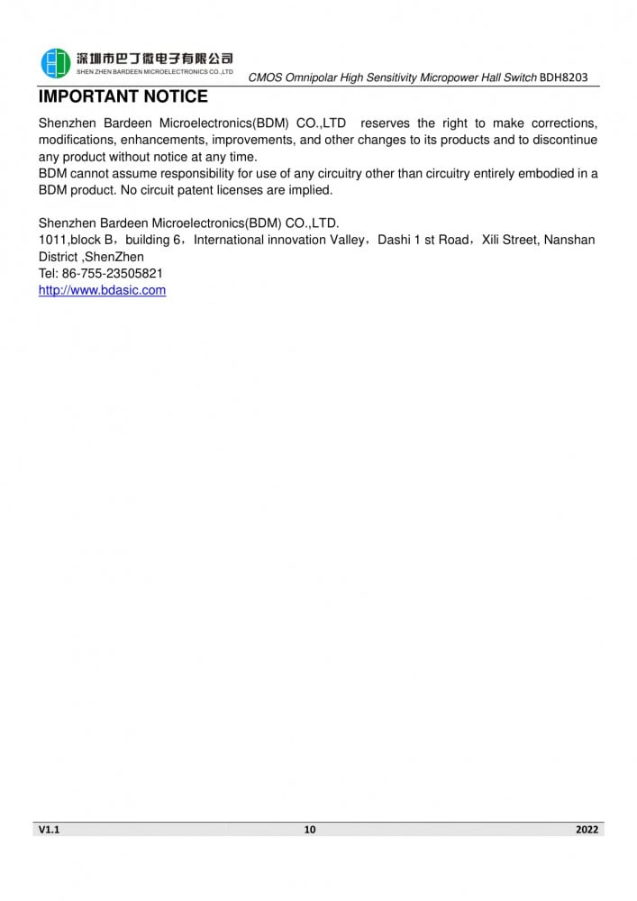 BDH8203 datasheet page 10