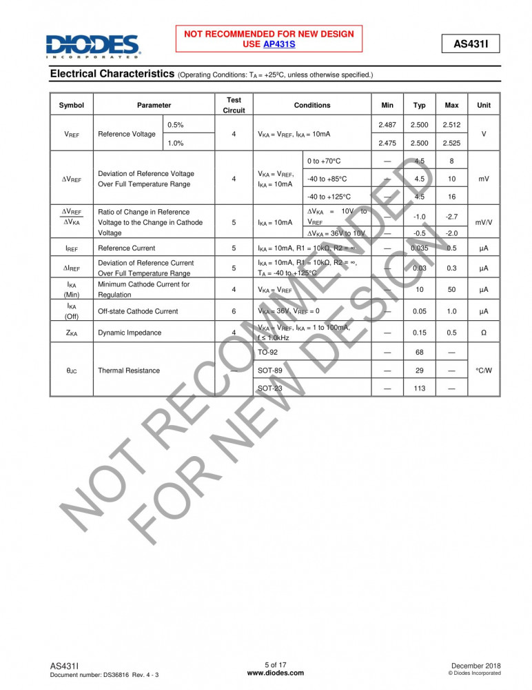 AS431IARTR-G1 datasheet page 5