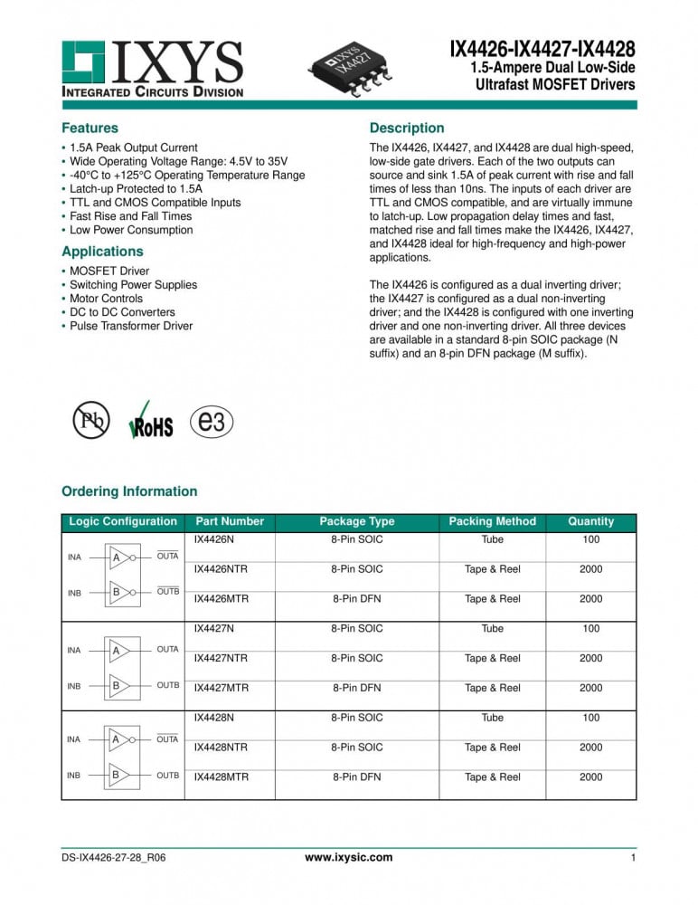 IX4428MTR datasheet page 1