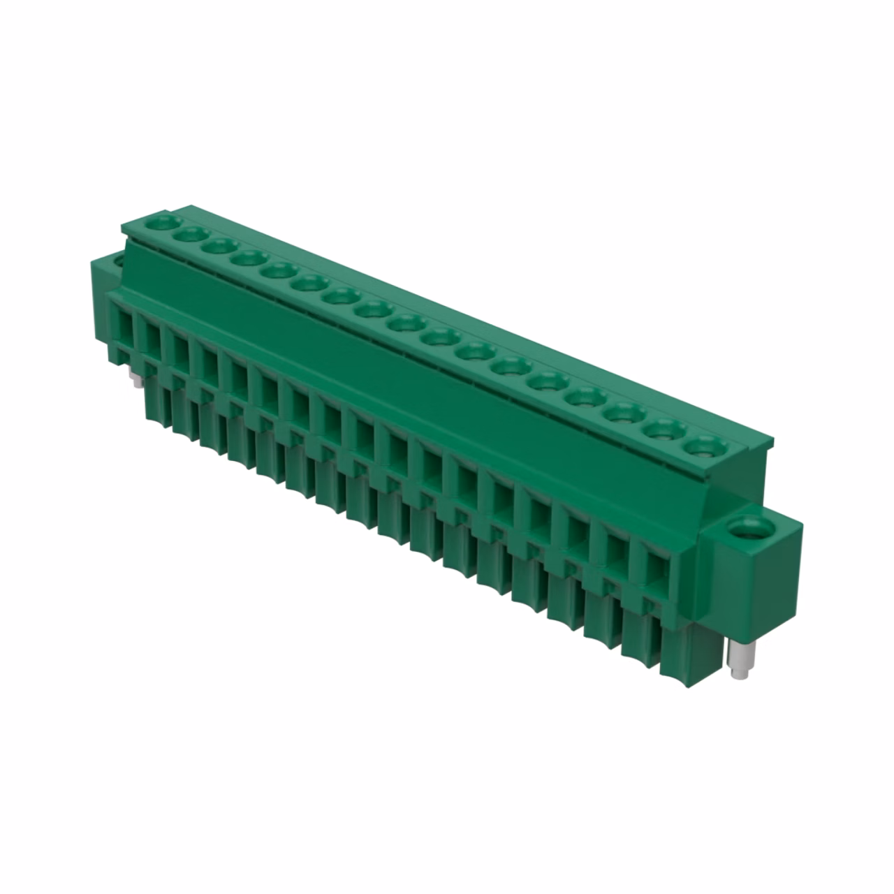 3.81mm Pitch Eurostyle Vertical Plug, with Retention Screws, Rear Wire Entry, Green Housing, 17 Circuits for sale