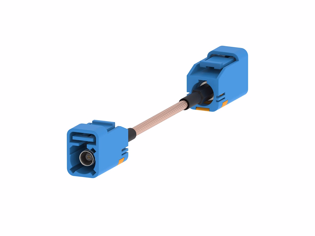 FAKRA SMB Straight Plug Keying Code Z Water Blue to FAKRA SMB Straight Plug Keying Code Z Water Blue on RG-316 Cable, 3000.00mm Length, 50 Ohms for sale