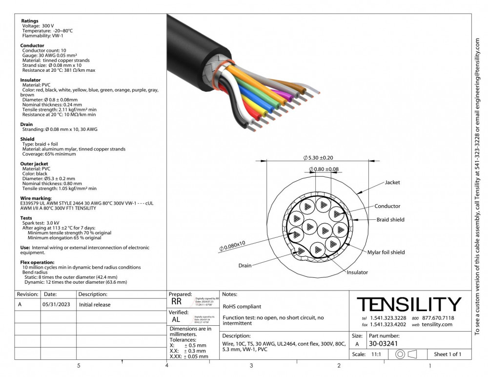 Tensility International 30-03241 product drawing