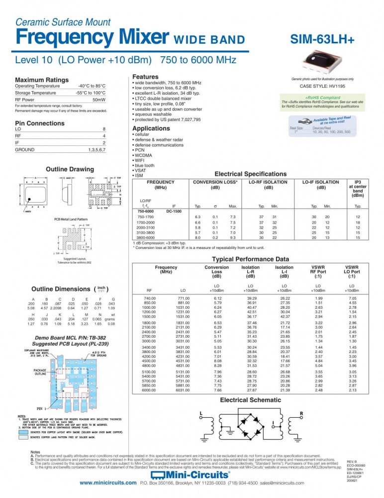 SIM-63LH+ datasheet page 1