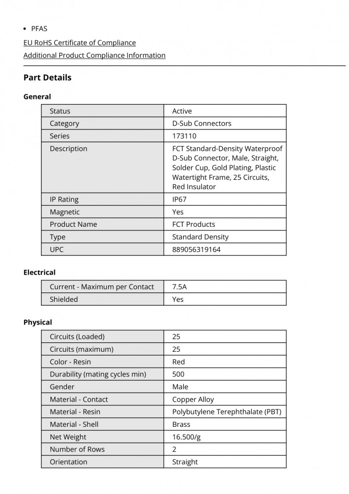 MOLEX 1731100008 product drawing, page 2