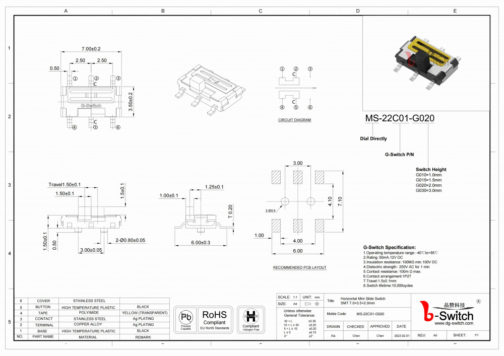 MS-22C01-G020 construction and material reference