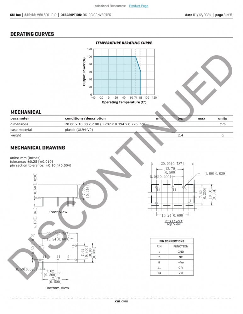 VIBLSD1-DIP datasheet page 3