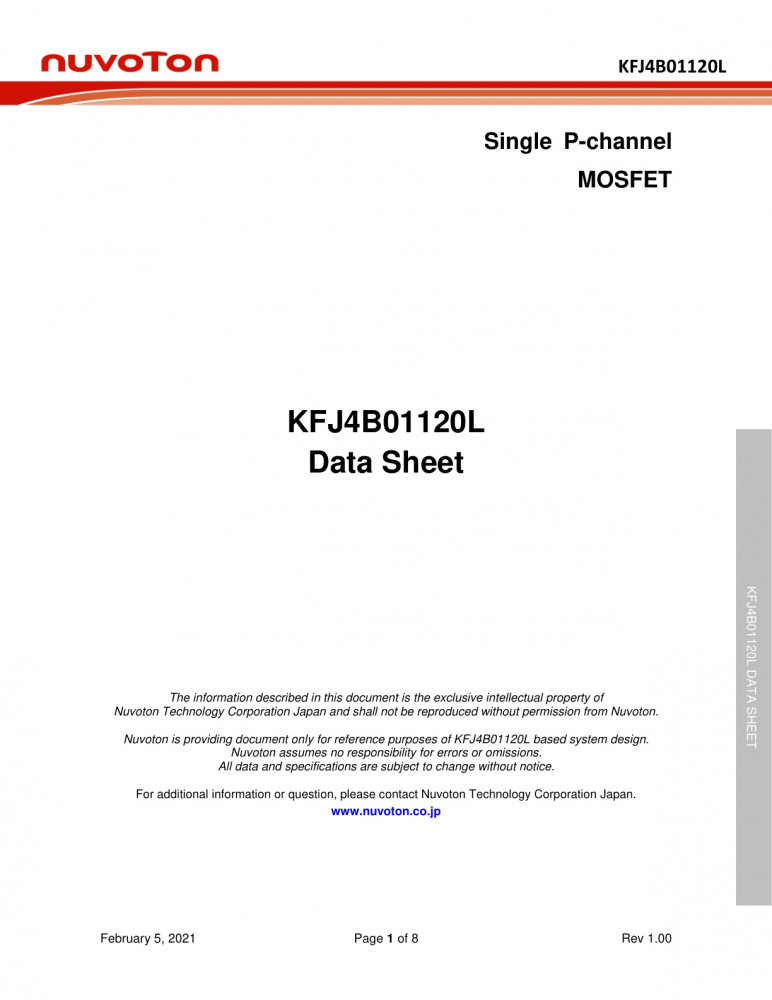 KFJ4B01120L datasheet page 1