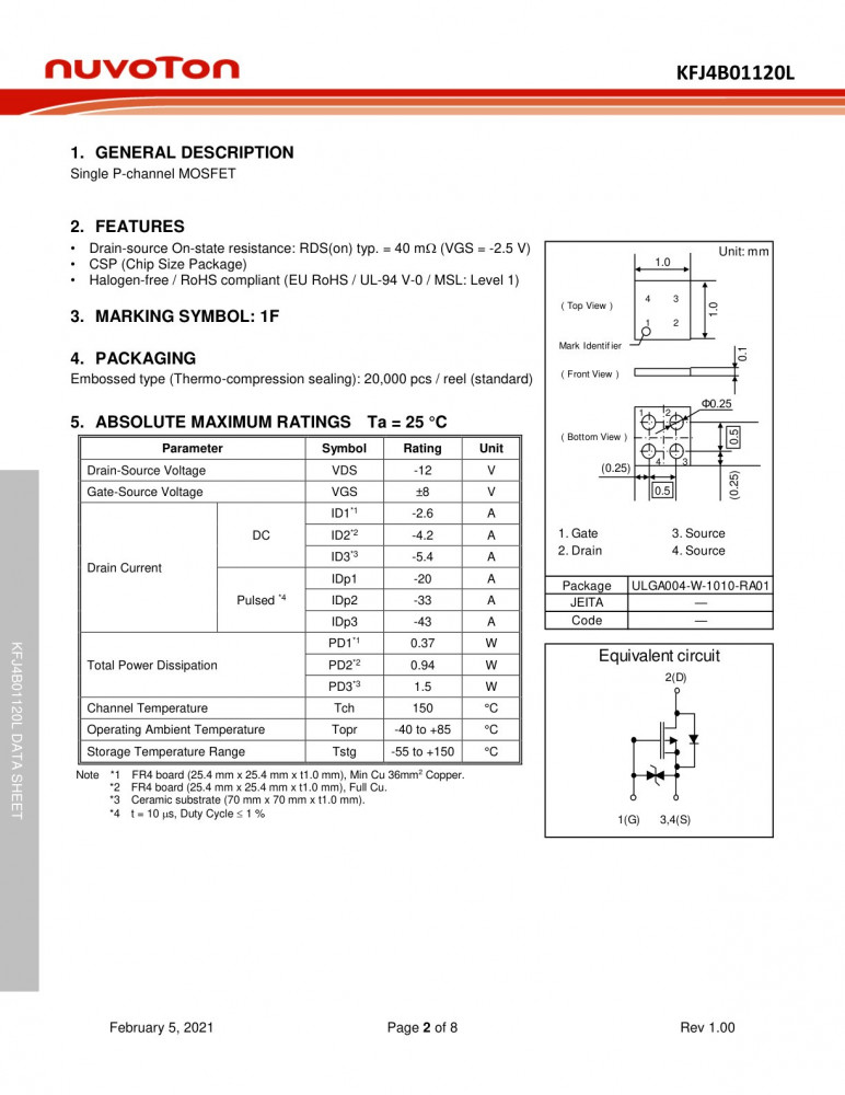 KFJ4B01120L datasheet page 2