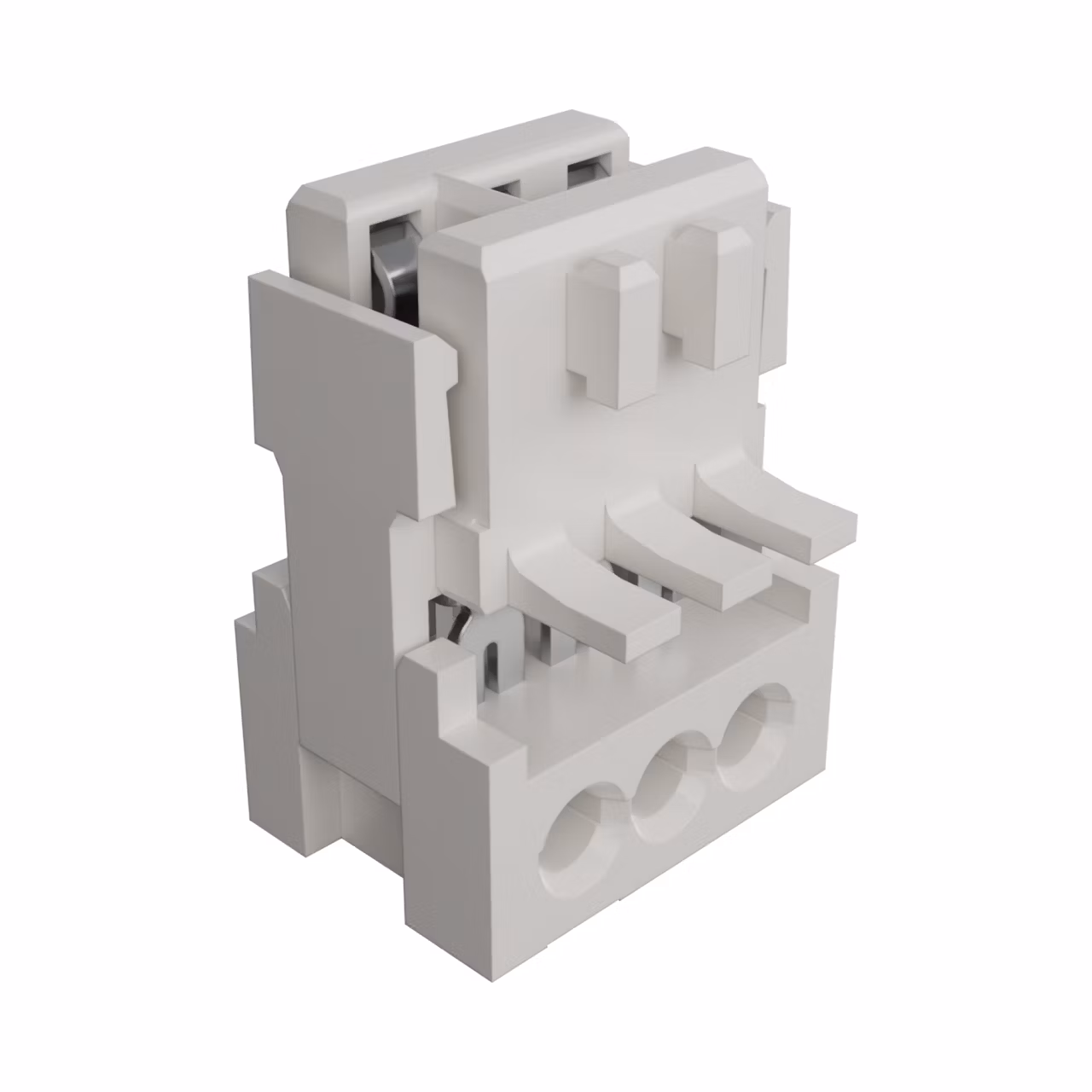 Appli-Mate RAST 2.5 IDT Housing, 2.50mm Pitch, with Side Latches, Female, 3 Circuits, Position Keys A & D Removed, Polarizing Rib Between 1/2, Red Color Stripe for sale