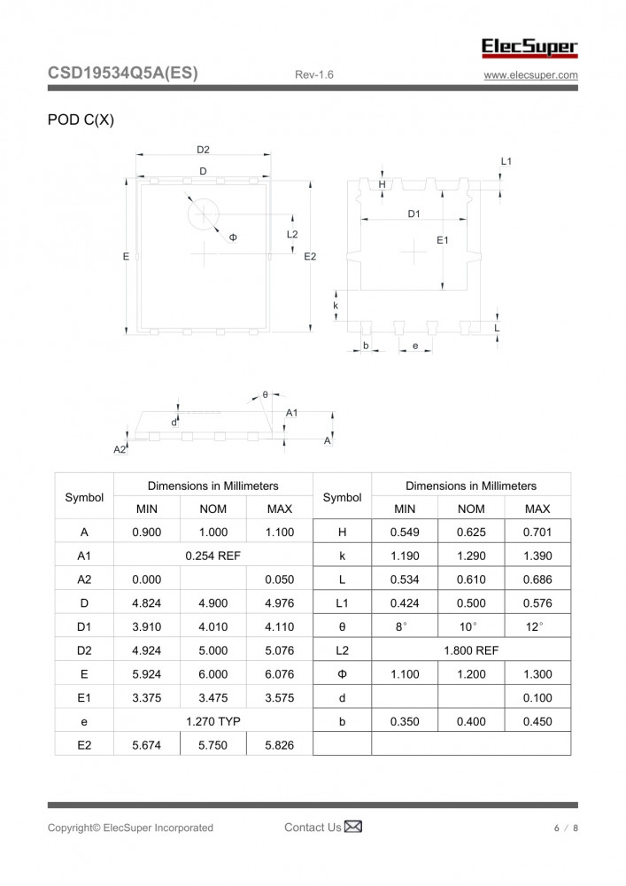 CSD19534Q5A(ES) datasheet page 6