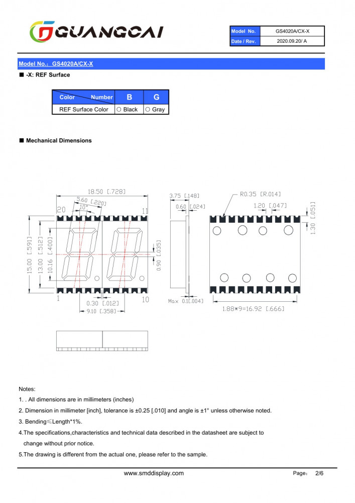 GS4020AR-G mechanical drawing