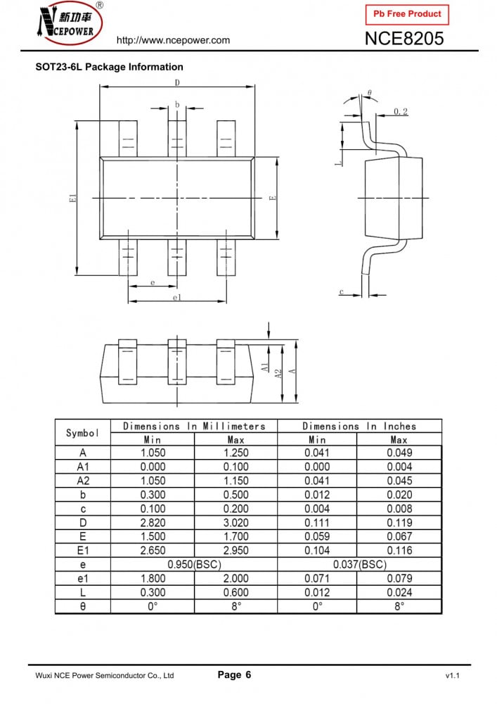 NCE8205 datasheet page 6