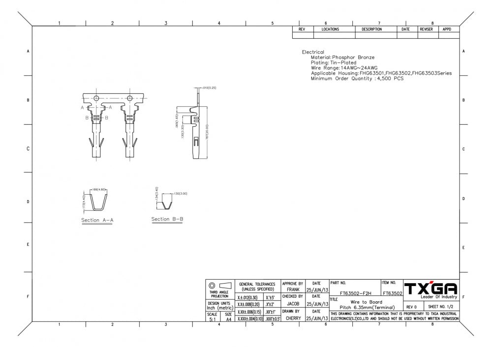 FT63502-F2H technical document page 1