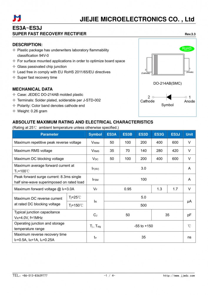 ES3D datasheet page 1