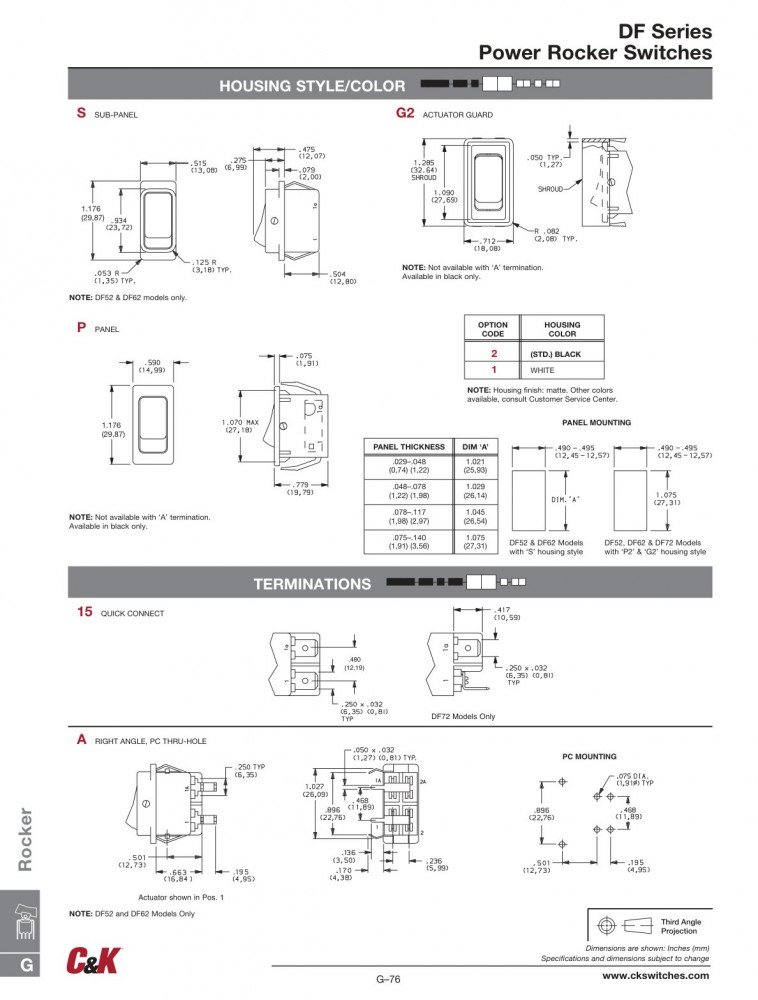C&K DF62 series datasheet page 3