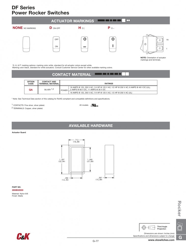 C&K DF62 series datasheet page 4