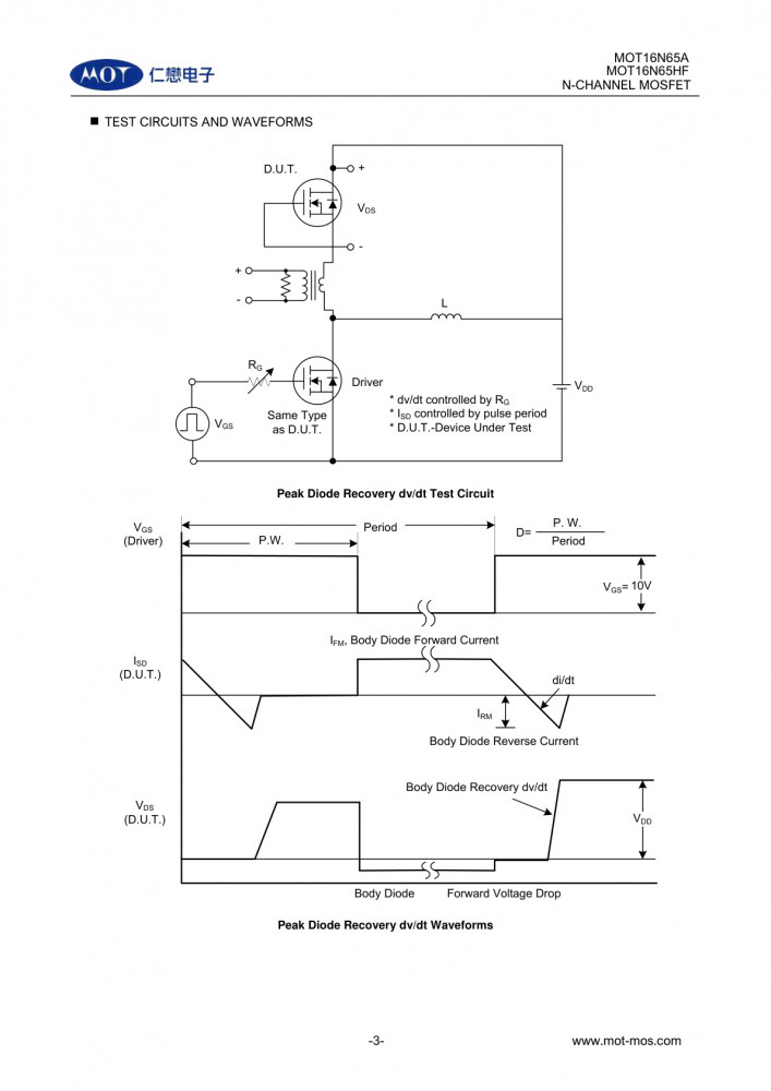 MOT16N65HF datasheet page 3