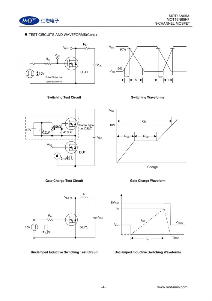 MOT16N65HF datasheet page 4