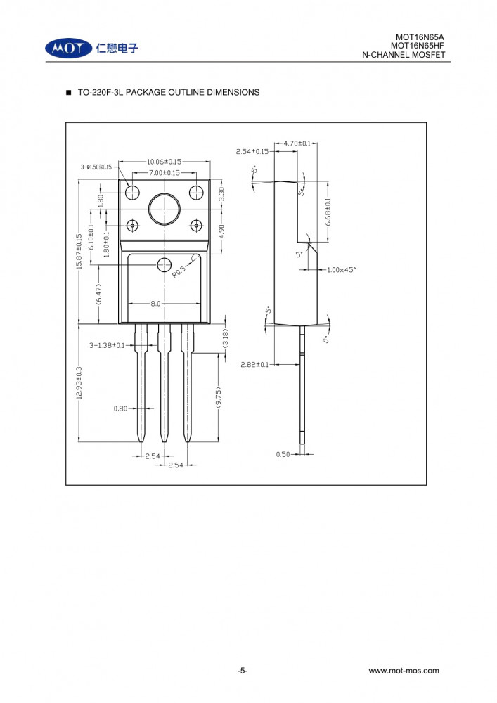 MOT16N65HF datasheet page 5