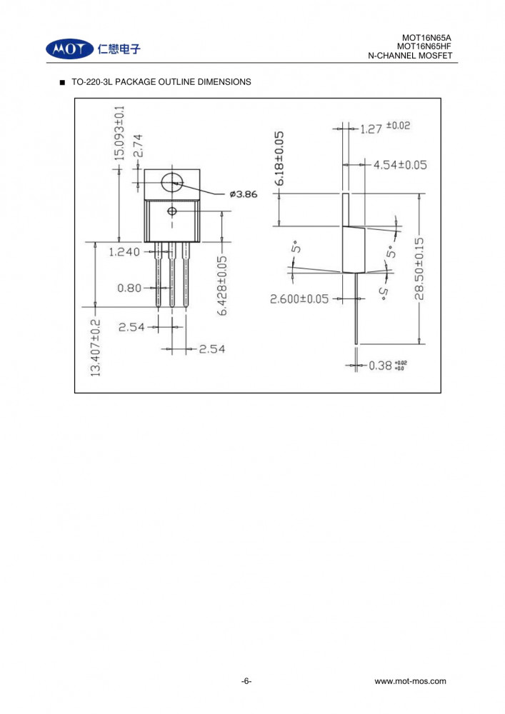 MOT16N65HF datasheet page 6