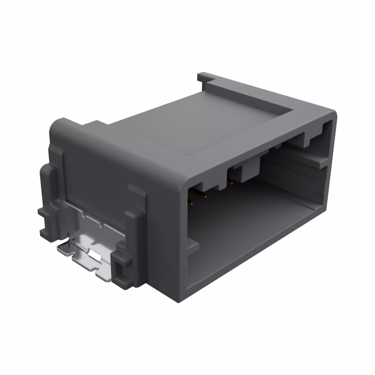 Mini50 Unsealed Header, UL 94 HB, Right-Angle, SMT, Dual Row, 12 Circuits, Gold (Au) Plating, Polarization Option B, Gray, Tape and Reel for sale