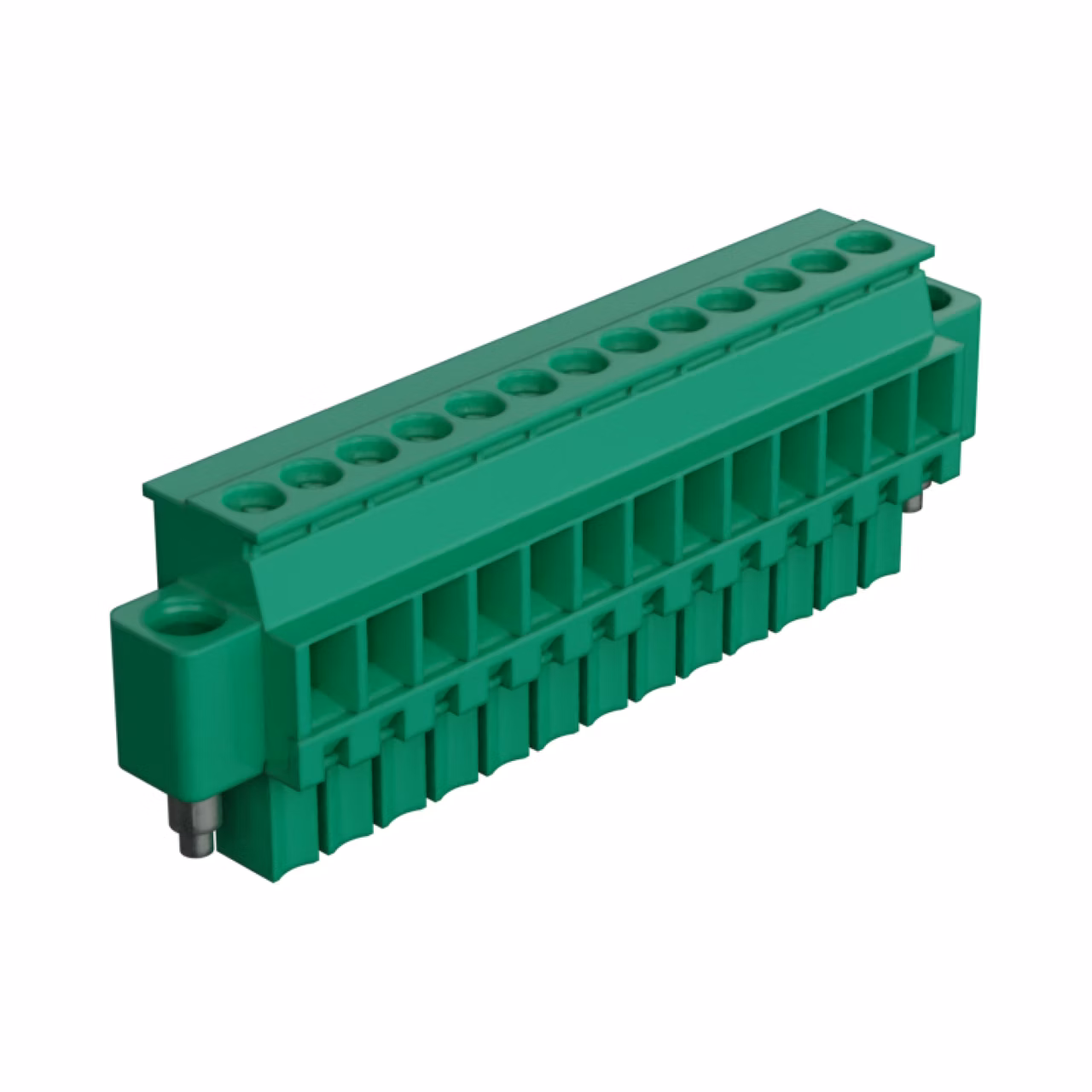 3.50mm Pitch Eurostyle Vertical Plug, with Retention Screws, Rear Wire Entry, Green Housing, 13 Circuits for sale