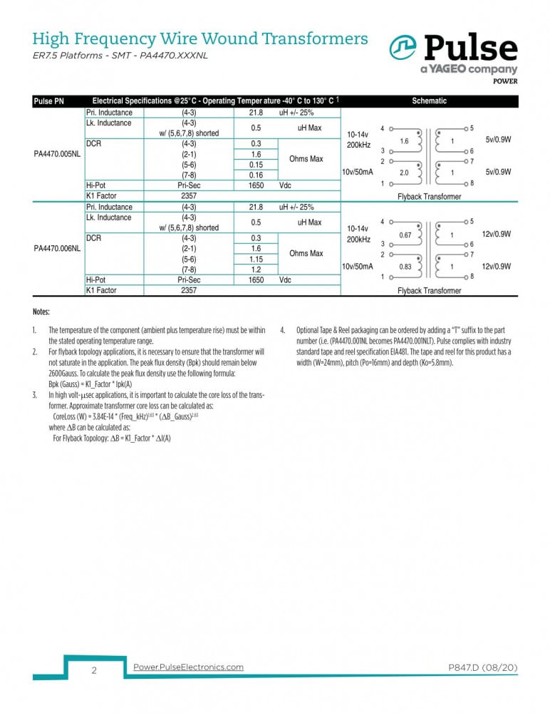 PA4470 mechanical drawing