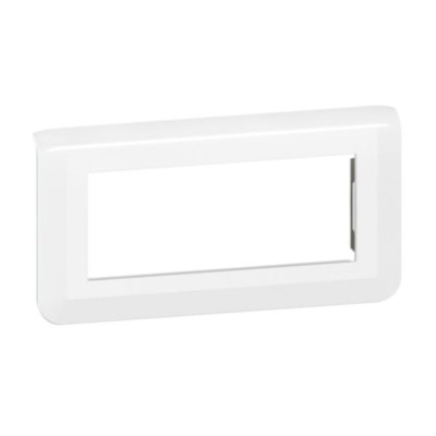Mosaic - Plate 2x2 modules vertical antimicrobial - White thermoplastic halogen free - Glossy finish snap-on mounting - IK04